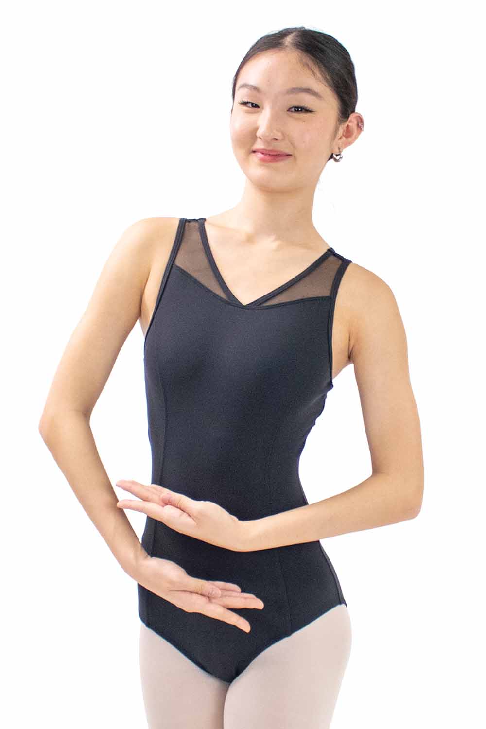 BMA5966 Adult Mesh Detail V-front Fashion Back Leotard – Basic Moves